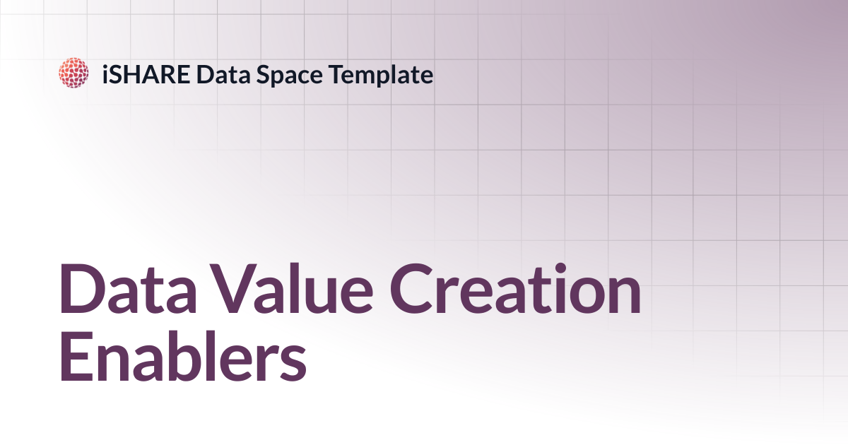 Data Value Creation Enablers | iSHARE Data Space Template